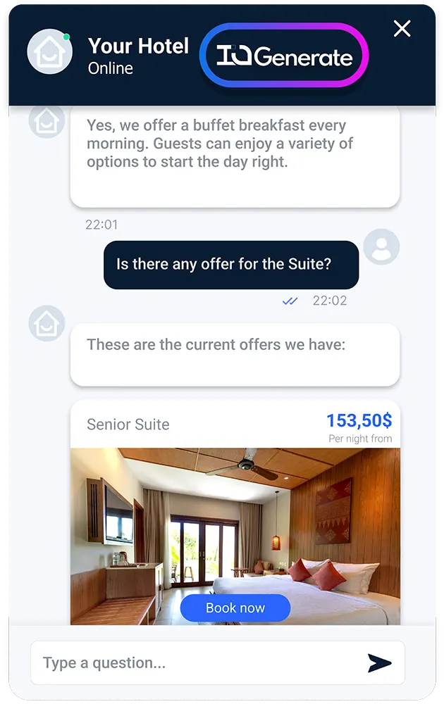 AI Virtual Assistant Chatbot for Hotels - Hotel Management Software